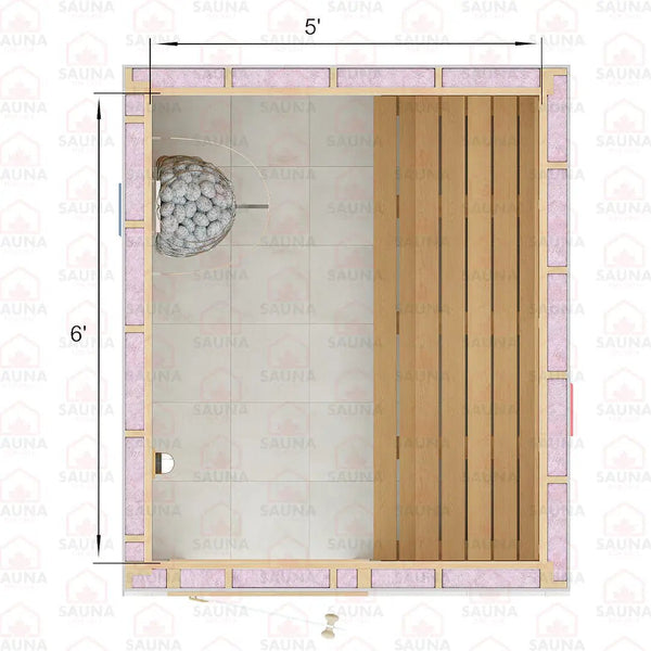 6x5x7 Western Red Cedar DIY Sauna Kit - SaunaForSale