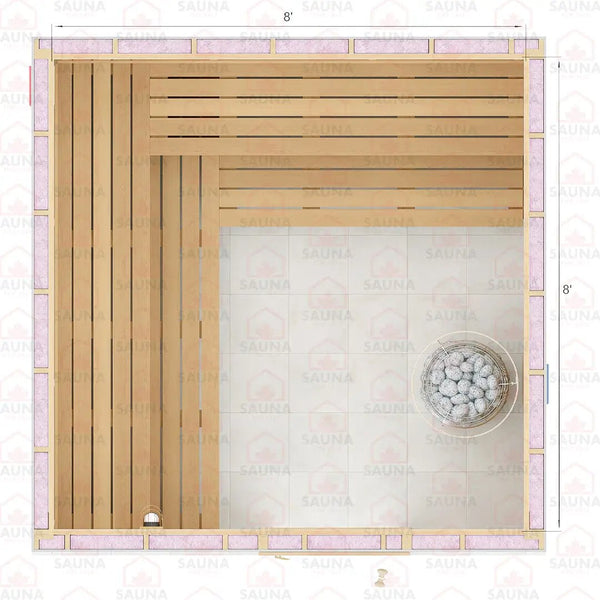 8x8x7 Western Red Cedar DIY Sauna Kit - SaunaForSale